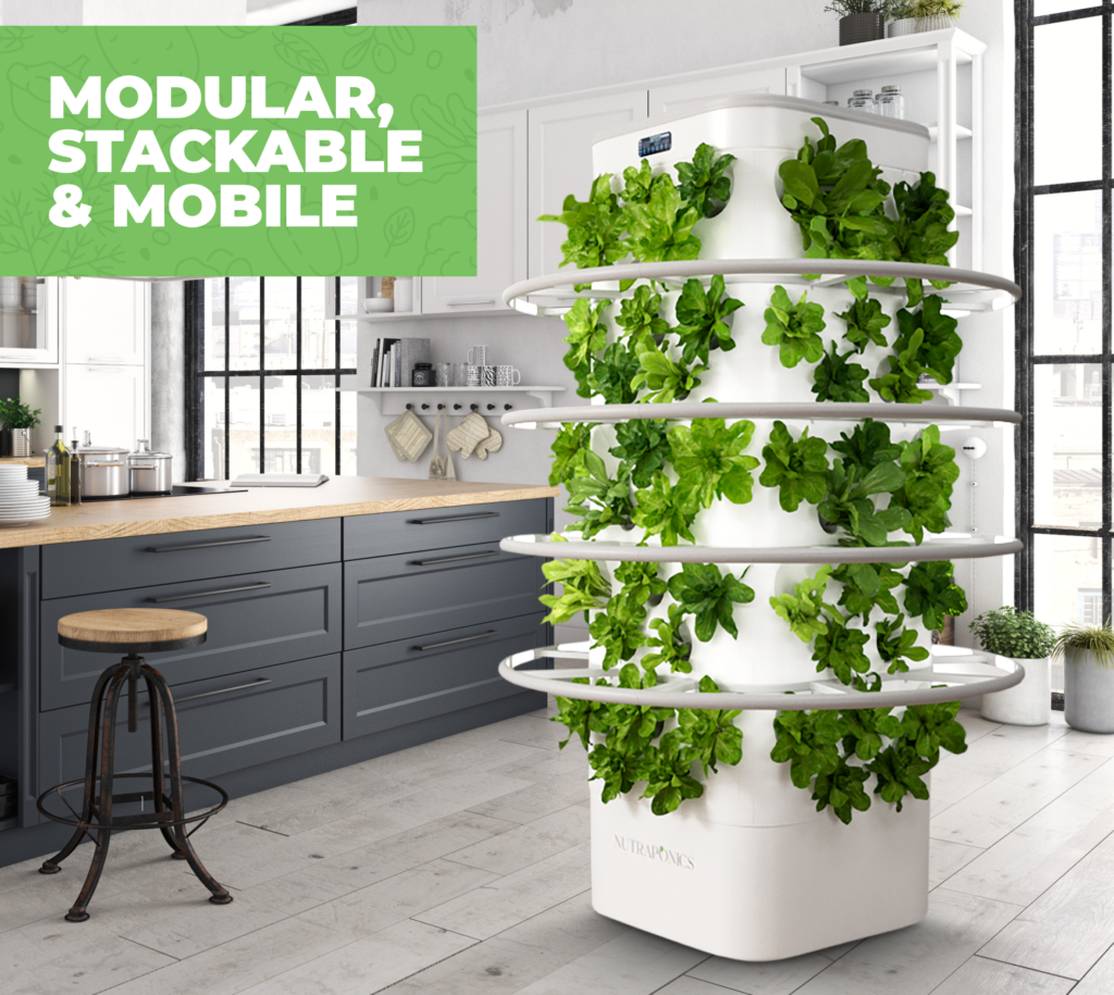 Automated Hydroponics Garden Tower with LED Lights - HugeBackers