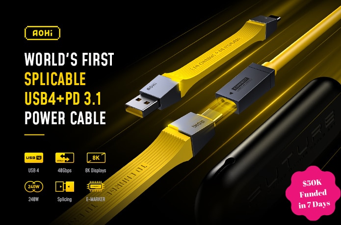 World's First Splicable USB 4 & PD 3.1 Power Cable - HugeBackers